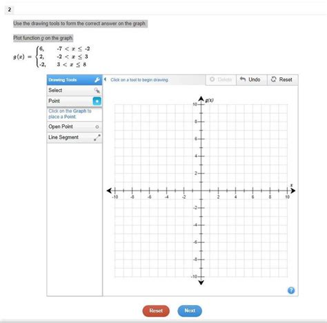 [FREE] Use the drawing tools to form the correct answer on the graph. Plot function g on the ...