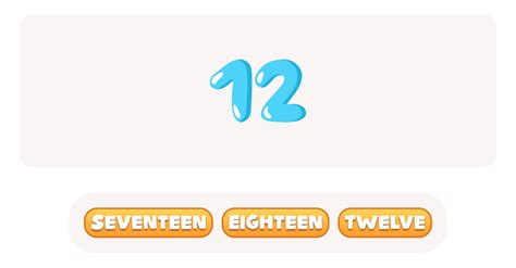 number 12 recognition discover the numbers from 11 to 19