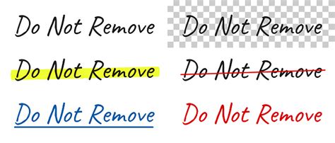 Do Not Remove 손으로 쓴 텍스트 강조 표시 줄이 그어짐 빈 배경에 밑줄 긋기 0명에 대한 스톡 벡터 아트 및 기타