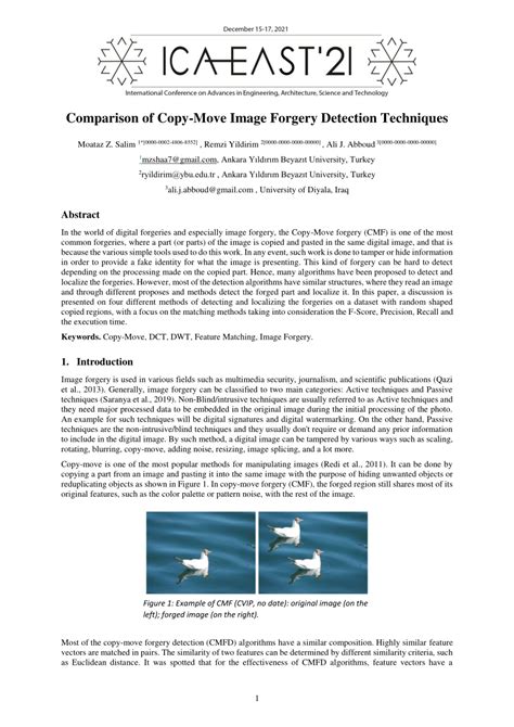 Pdf Comparison Of Copy Move Image Forgery Detection Techniques