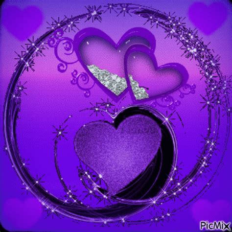 Purple Hearts Background 