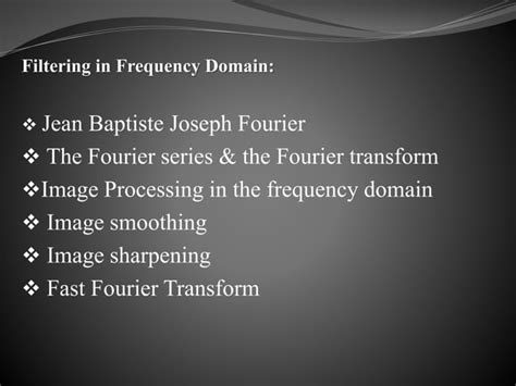 Filtering In Frequency Domain Pptx Technology And Computing