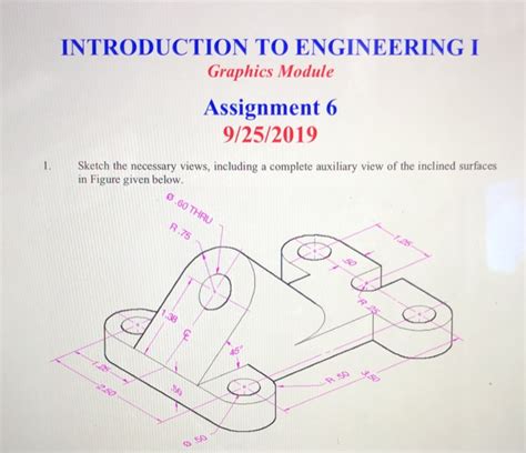 solved sketch the necessary views including a complete
