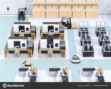 Mobile Robots Dual Arm Robots Assembly Robot Cells Cnc Machines — Stock