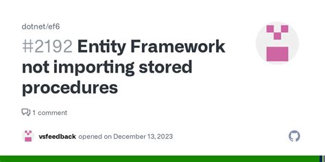 Entity Framework Not Importing Stored Procedures · Issue 2192 · Dotnet