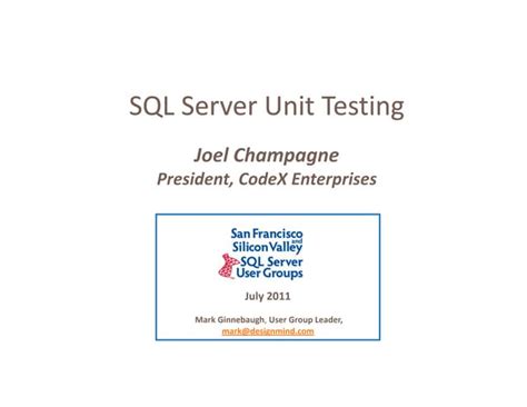 Microsoft Sql Server Testing Frameworks Pdf Databases Computer