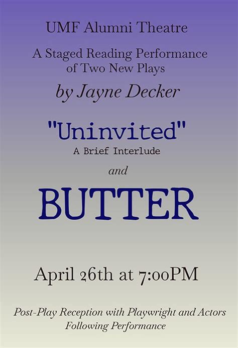 Award Winning Playwright And Director Jayne Decker Presents Two New Plays On April 26 Daily