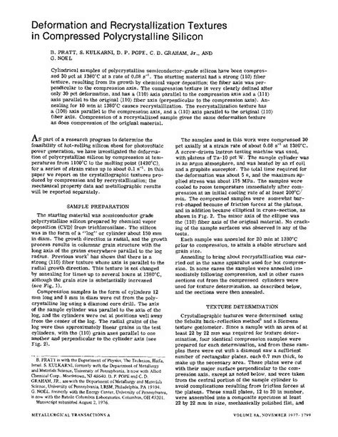 Pdf Deformation And Recrystallization Textures In Compressed