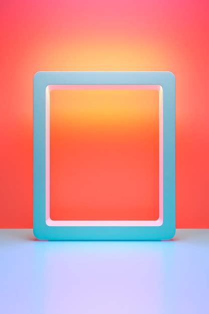 Free Photo 3d Rendering Of Square Shape On Red Background