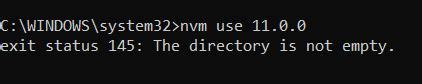 NVM Use Giving An Exit Status Exit Status 145 The Directory Is Not