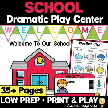 Back To School Dramatic Play Center Kindergarten Preschool Printables