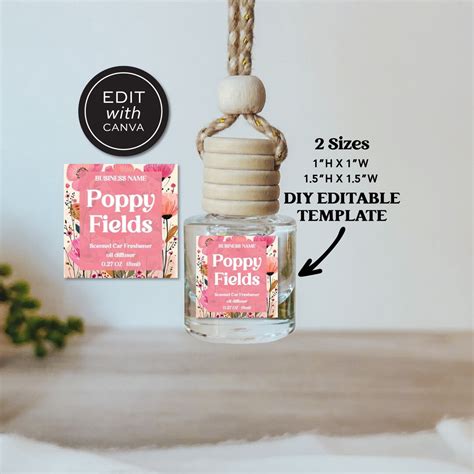Car Diffuser Label Canva Template Editable Diy Product Label Template Customizable Air