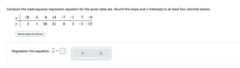 Solved Regression Line Equation Y