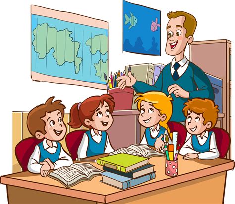 Teacher And Students Are Studying In The Classroom Cartoon Vector Vector Art At Vecteezy