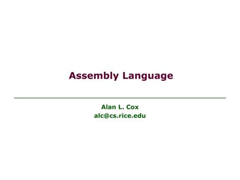Ppt Assembly Language Powerpoint Presentation Free Download Id4775344