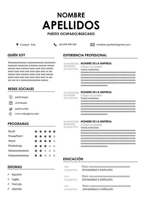 Formato Hoja de Vida Colombia 2025 en Word