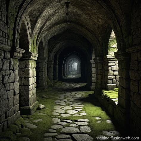 Medieval Fantasy Dungeon Underground Passage Stable Diffusion Online