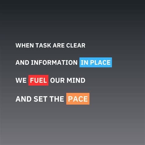 When Tasks Are Clear And Info In Place We Fuel Our Minds And Set The Pace Have You Had A Day