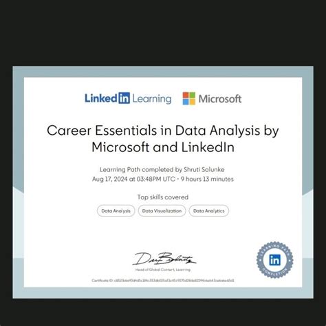 completed data analysis course by microsoft and linkedin shruti