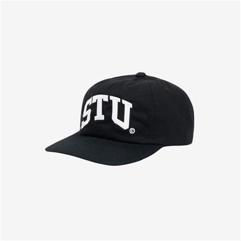 Stussy 스투시 실시간 인기 스타일 스투시 스투 아치 스트랩백 캡 블랙 온더룩