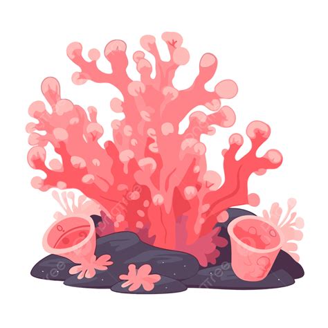 Cute Coral Clipart Coral Reef In Cartoon Style Water And Sea Plants