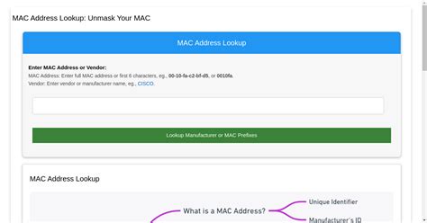 mac address lookup unmask your mac