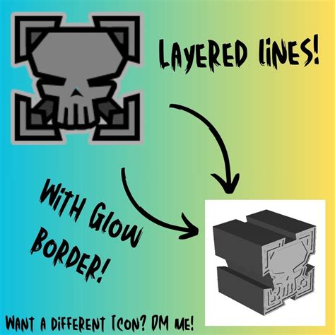 Geometry Dash Skull Icon 3 D Print File Etsy