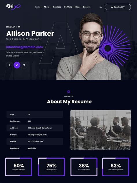 Resume Template Resume Design Portfolio Design Portfolio Website Design Psd Free