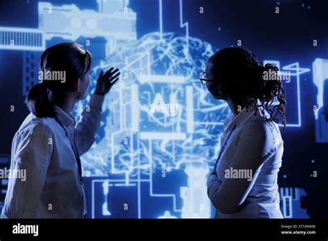 Hardworking Colleagues Developing Artificial Intelligence Neural