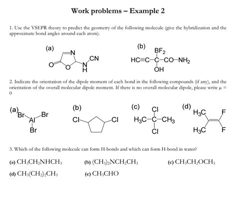Solved Work Problems ﻿example 2use The Vsepr Theory To