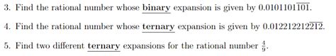 solved find the rational number whose binary expansion is