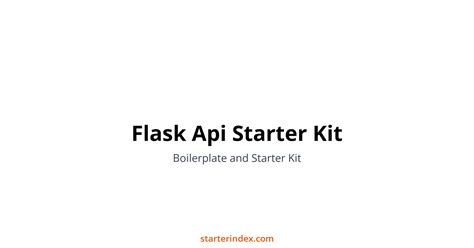 Flask Api Starter Kit Starter Index