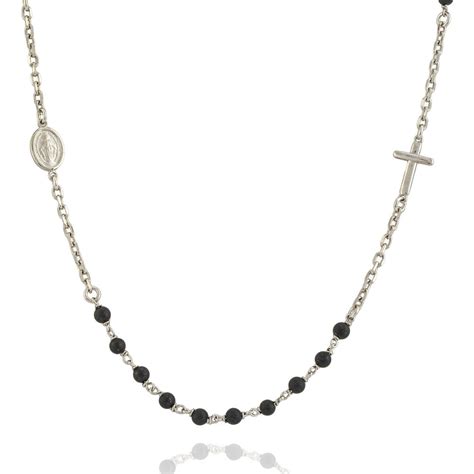 925 Silver Necklace With Miraculous Madonna And Cross Etsy