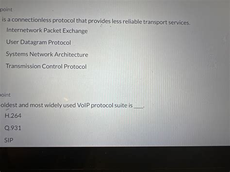 Answered 1 Point Is A Connectionless Protocol… Bartleby
