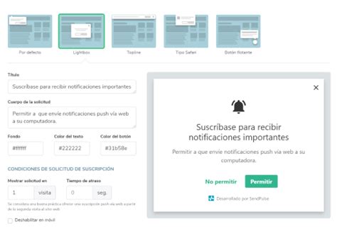 Web Push Notifications - Servicio de Push Web GRATIS | SendPulse