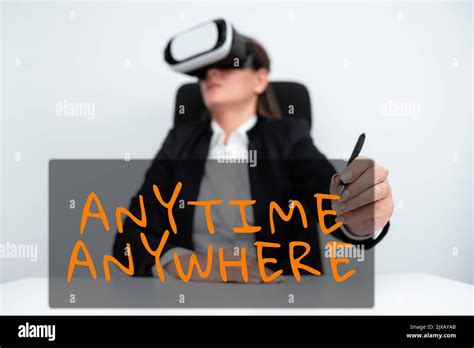 Text Caption Presenting Anytime Anywheresaying That You Can Do