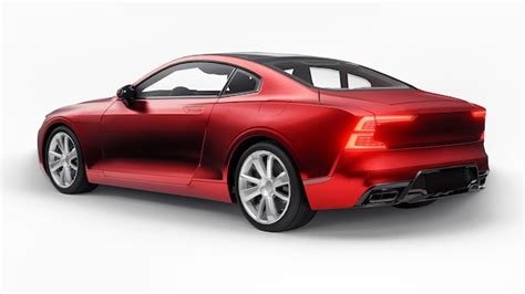 컨셉카 스포츠 프리미엄 쿠페 플러그인 하이브리드 친환경 운송 기술 흰색 바탕에 빨간 차입니다 3d 렌더링 프리미엄 사진