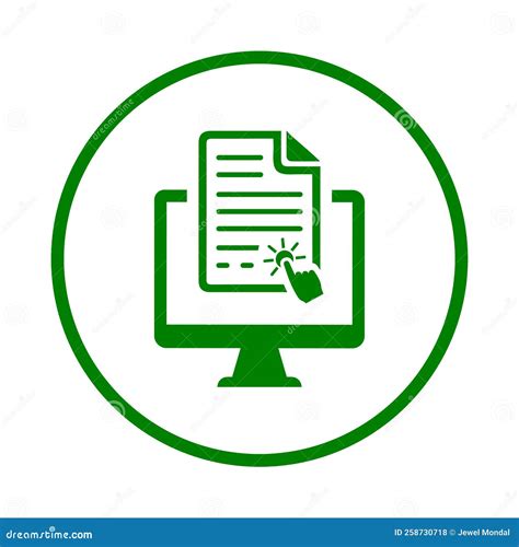 Document Cursor Desktop Icon Green Vector Sketch Stock Illustration Illustration Of Monitor