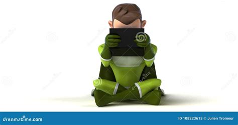 superhero coding 3d illustration stock illustration illustration of