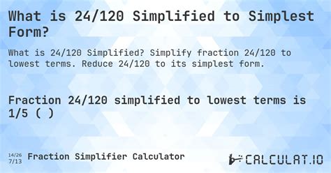 What Is 24 120 Simplified To Simplest Form Calculatio