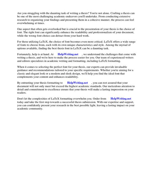 Best Thesis Font Latex Pdf Typefaces Page Layout