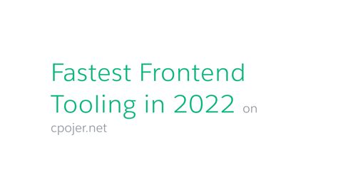 Fastest Frontend Tooling In 2022 Christoph Nakazawa