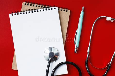 Stethoscope On A Red Table Concept Medicine Stock Image Image Of Diagnostic Heartbeat 104348967