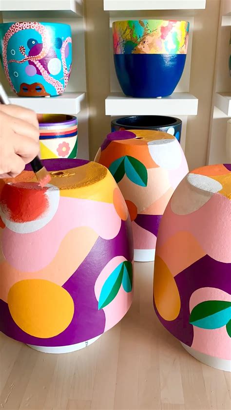 Hand Painted Terracotta Pot Tropical Sunset Artofit