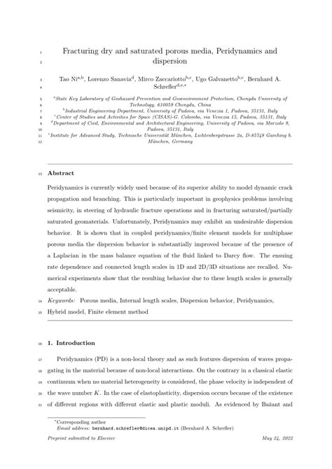 Pdf Fracturing Dry And Saturated Porous Media Peridynamics And