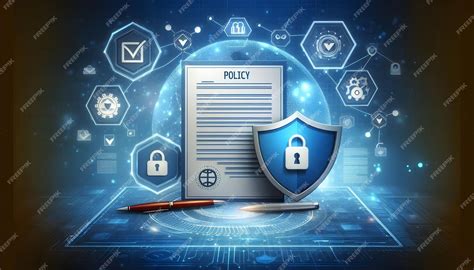 Premium Photo 2d Vector As Cybersecurity Policy Icon With A Document
