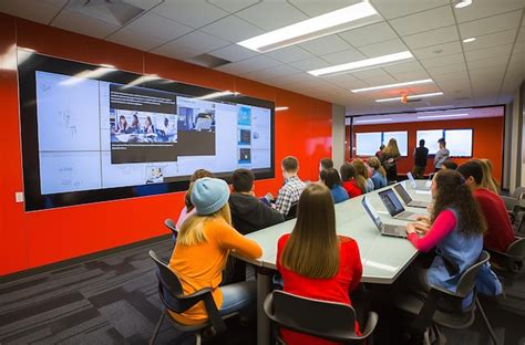 Students In Modern Tech Classroom Premium Ai Generated Image