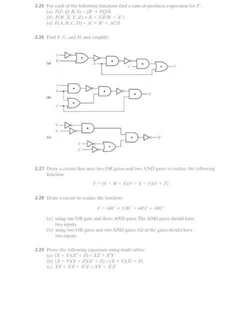 solved for each of the following functions find a