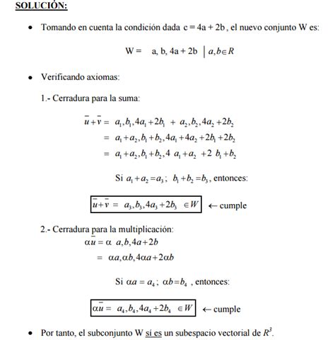 Algebra Lineal Subespacios Vectoriales