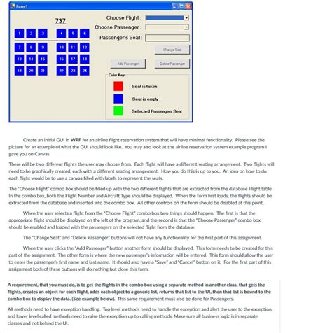 Solved Create An Initial GUI In WPF For An Airline Flight Chegg